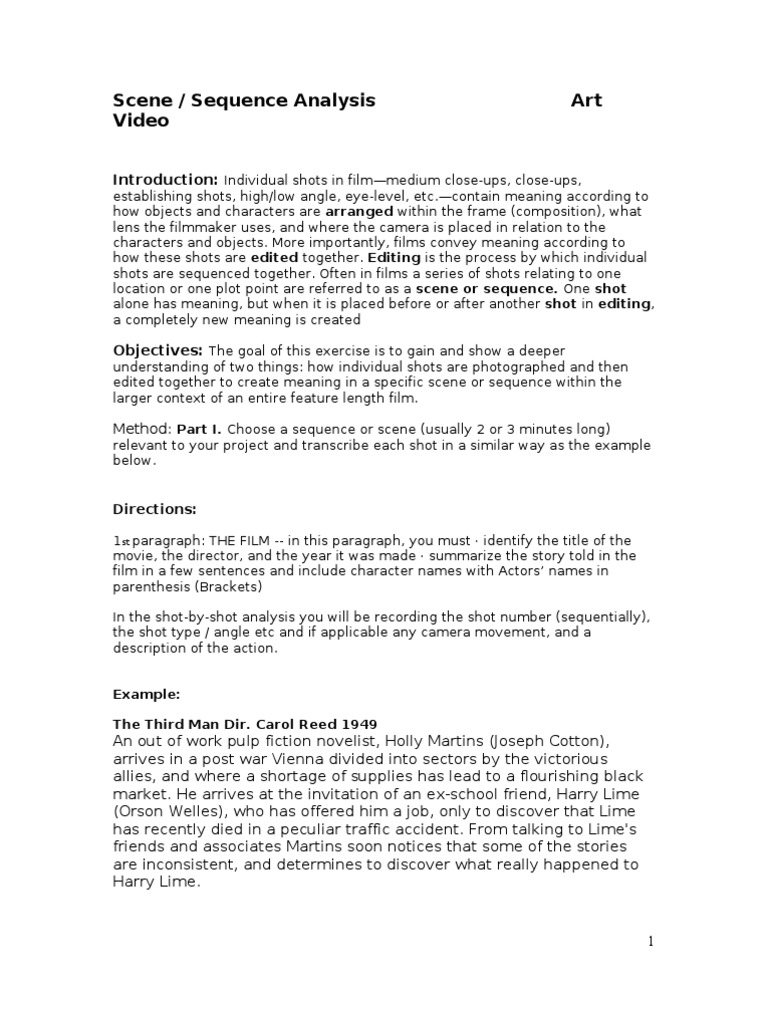 Sketchbooks - Writing A Scene Analysis | PDF | Camera | Leisure