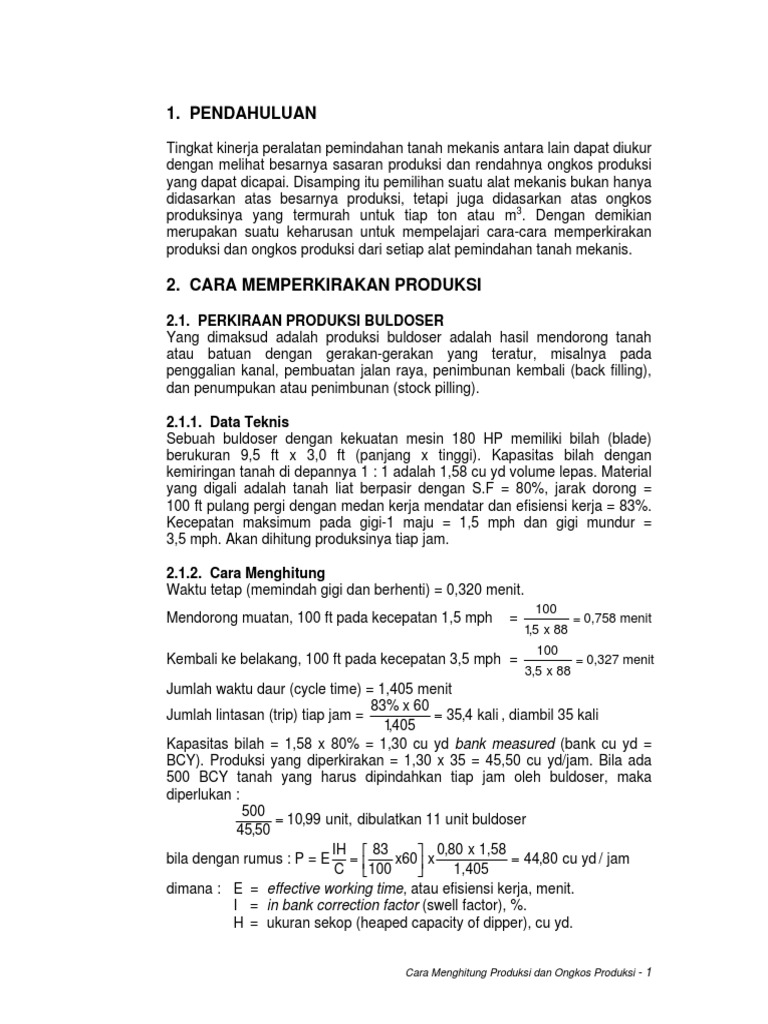 Perhitungan Produksi | PDF