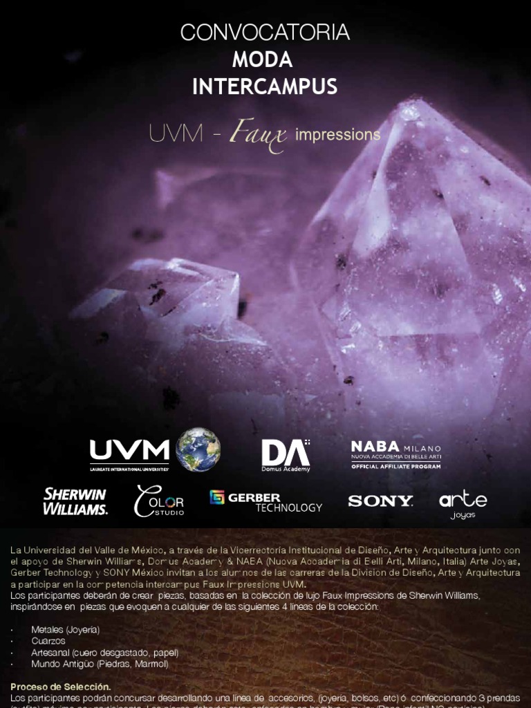 Convocatoria UVM Faux Impressions | PDF | Ropa