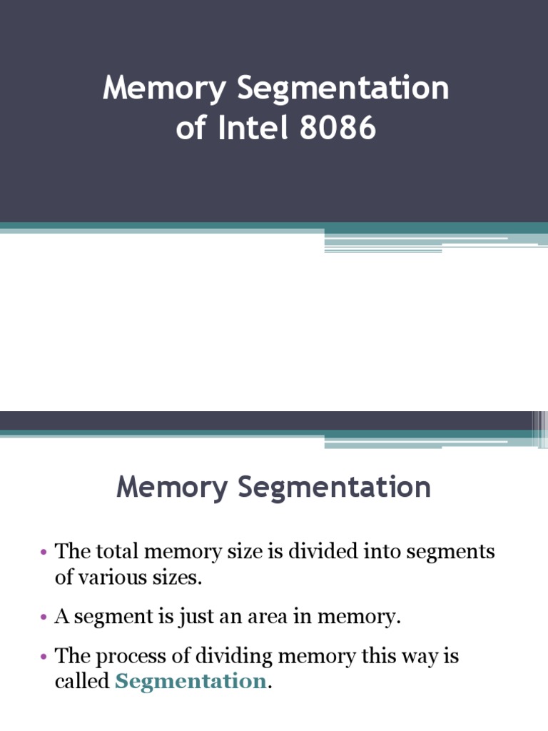 Memory Segmentation Of Intel 8086 Pps Pdf Computer Data Storage Computer Hardware