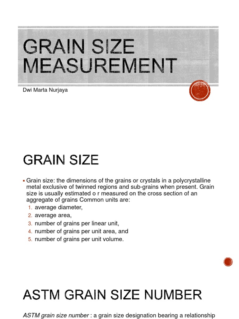 Grain Size Measurement Methods | PDF | Crystallite | Applied And ...