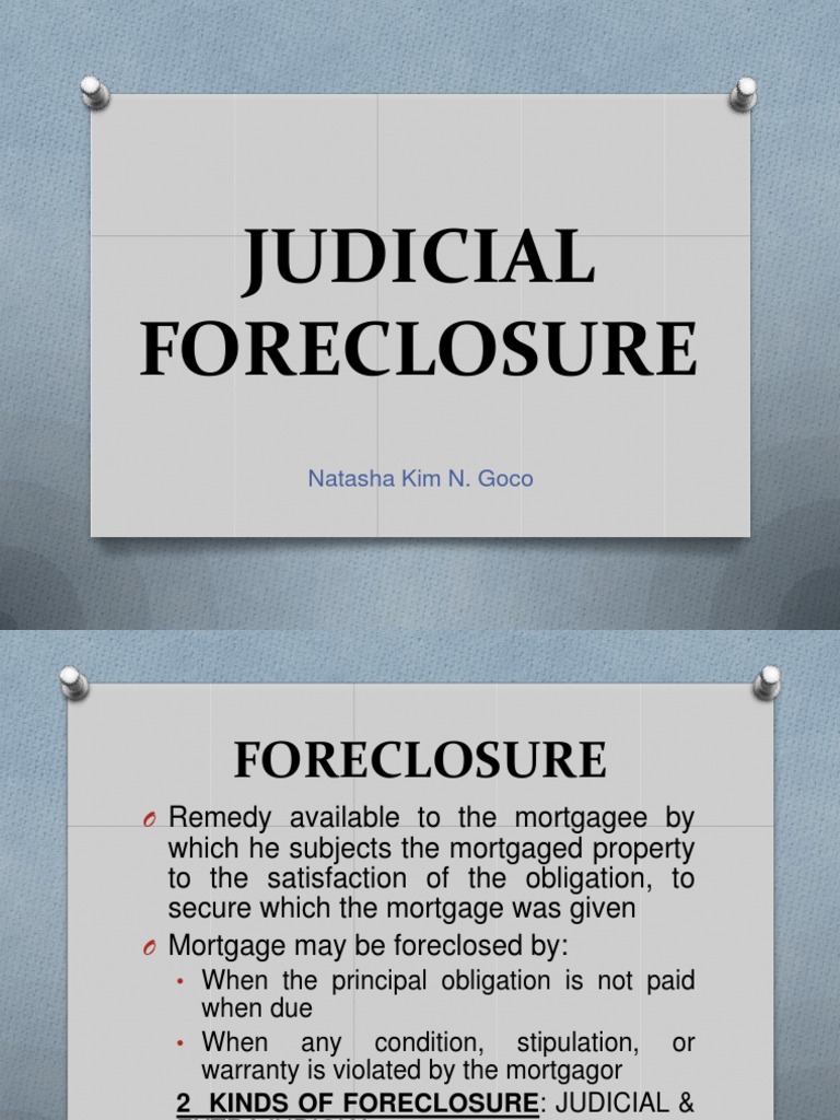 A Comprehensive Overview of Judicial Foreclosure Procedures and ...