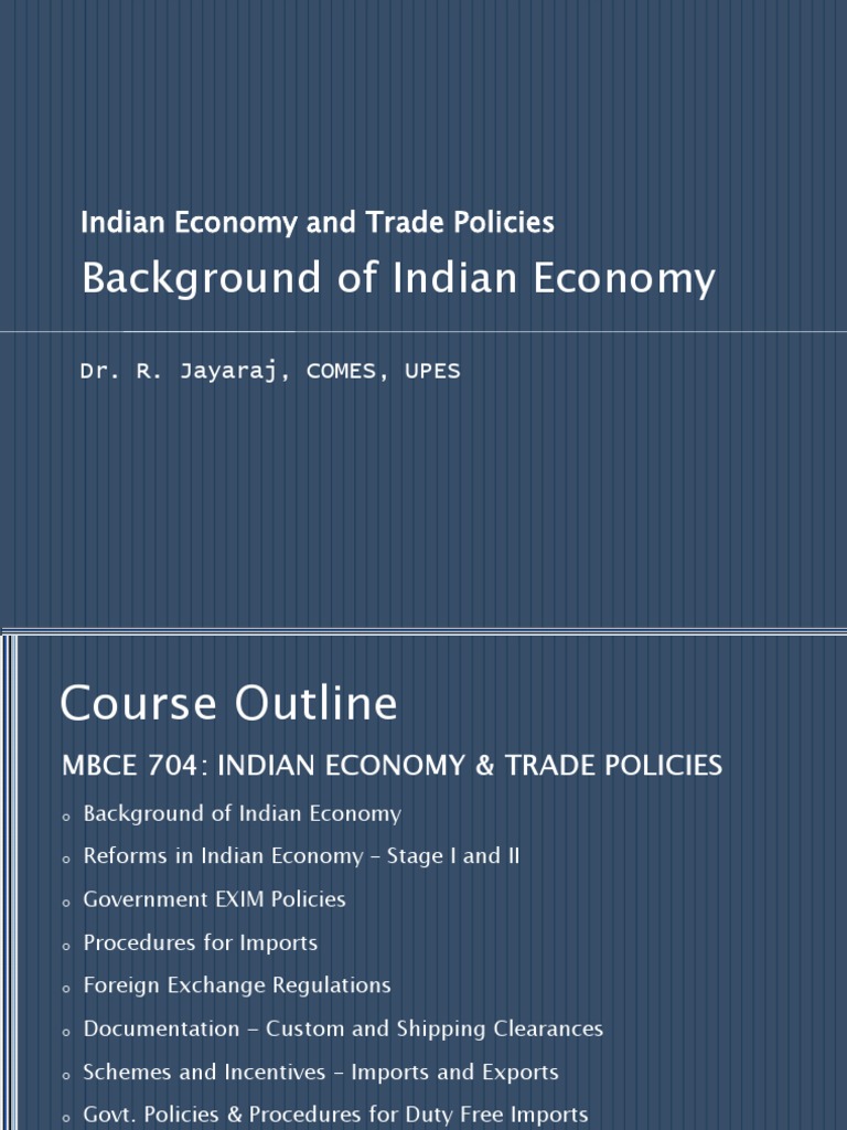 Introduction & Background of Indian Economy | PDF | Politics