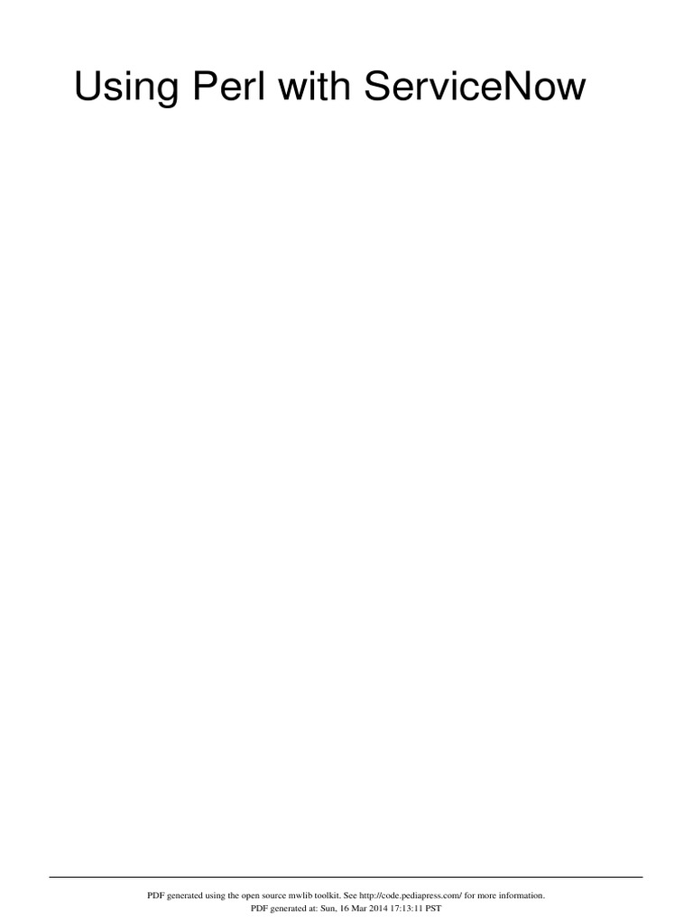 Using Perl With ServiceNow | PDF | Perl | Parameter (Computer Programming)
