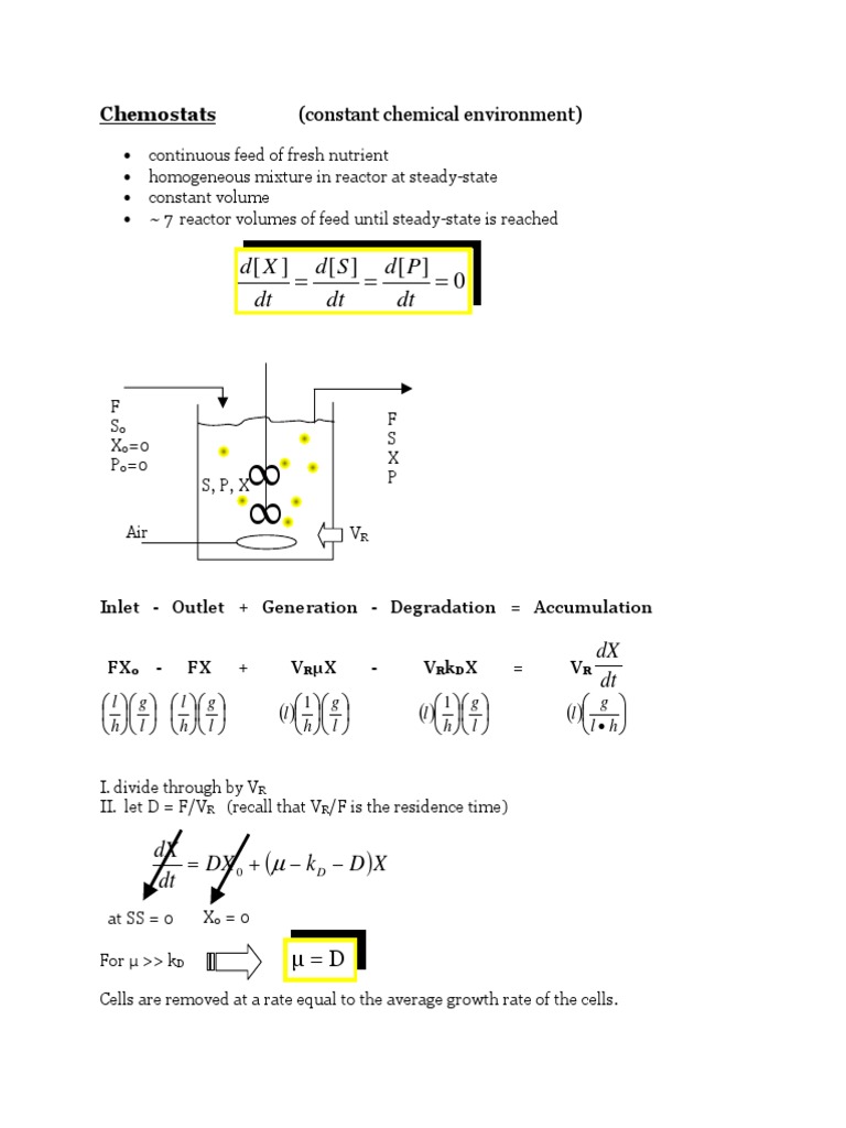 Analysis of Cell Growth Dynamics in Continuous Culture (Chemostat) Systems | PDF | Chemistry ...
