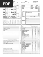 GURPS character sheet | PDF | Entertainment | Role Playing Games