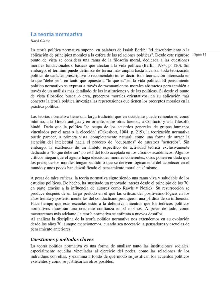 Teoría Política Normativa de Daryl Glaser | PDF | Utilitarismo | Moralidad