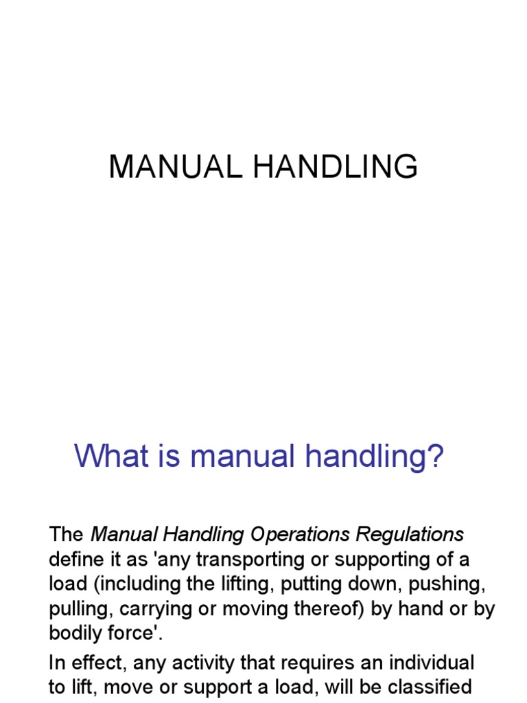 What Is Manual Handling 4 | PDF | Safety