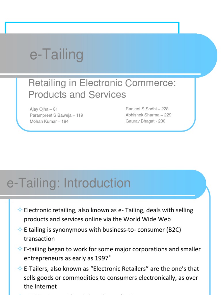 E Tailing | PDF | Online Shopping | E Commerce