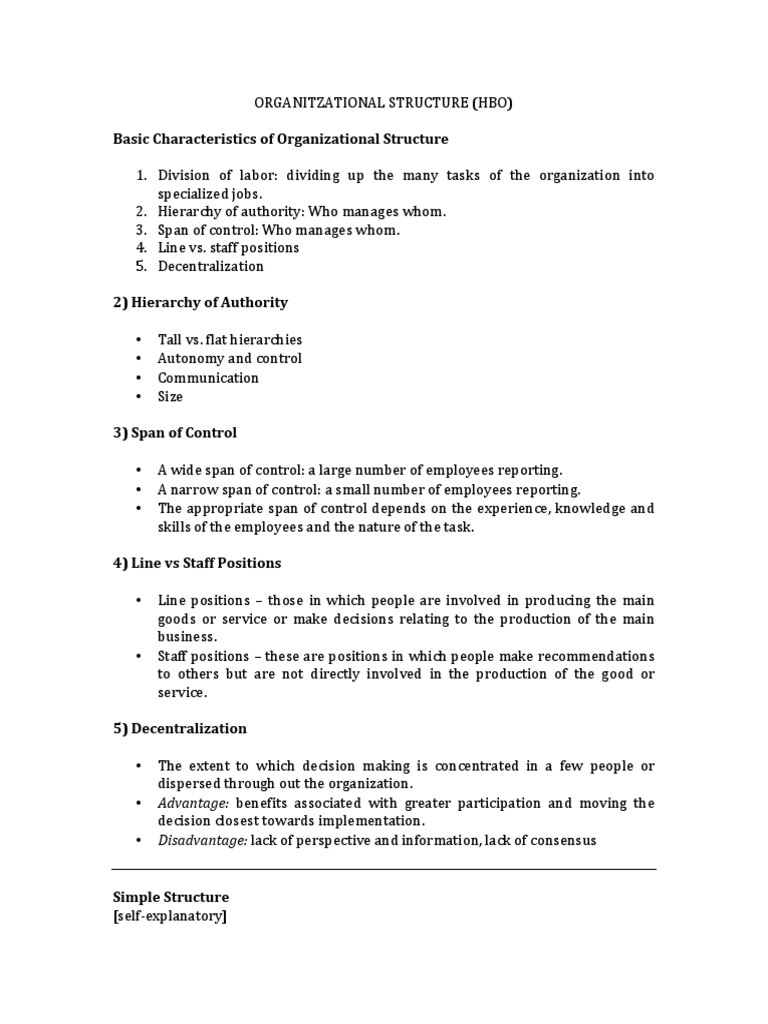 HBO Organizational Structure | PDF | Cognition | Economies