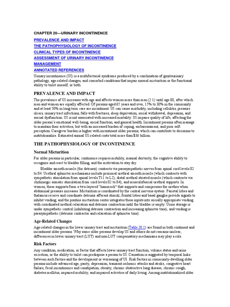 Urinary Incontinence | PDF | Urinary Incontinence | Urination