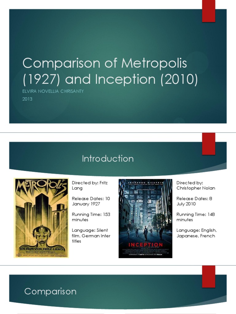 Metropolis vs. Inception: Film Techniques | PDF | Film Score ...