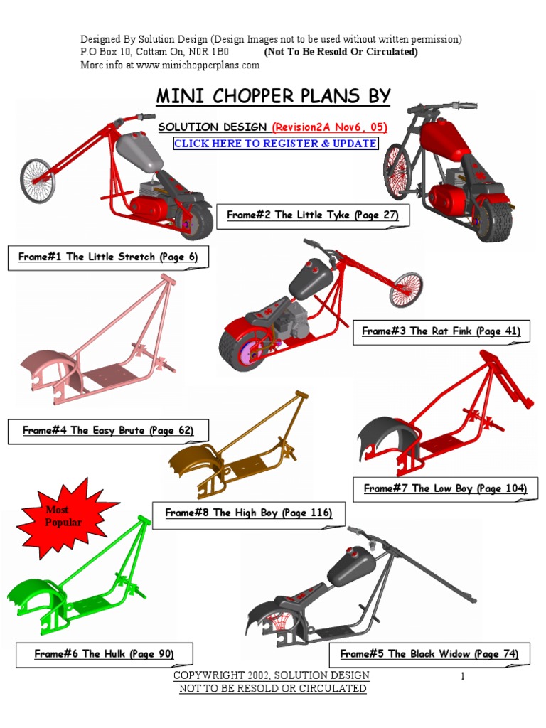 Mini Chopper Plans | PDF | Pipe (Fluid Conveyance) | Wheeled Vehicles