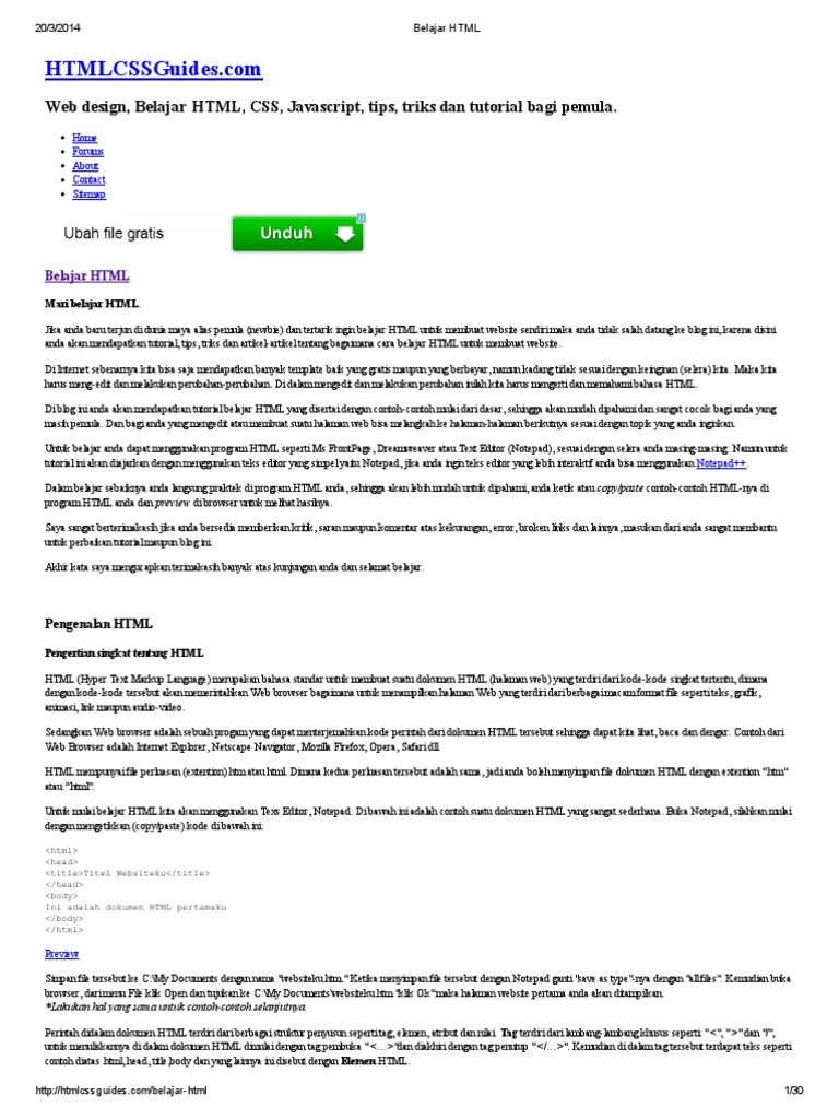 Belajar HTML | PDF | Bisnis