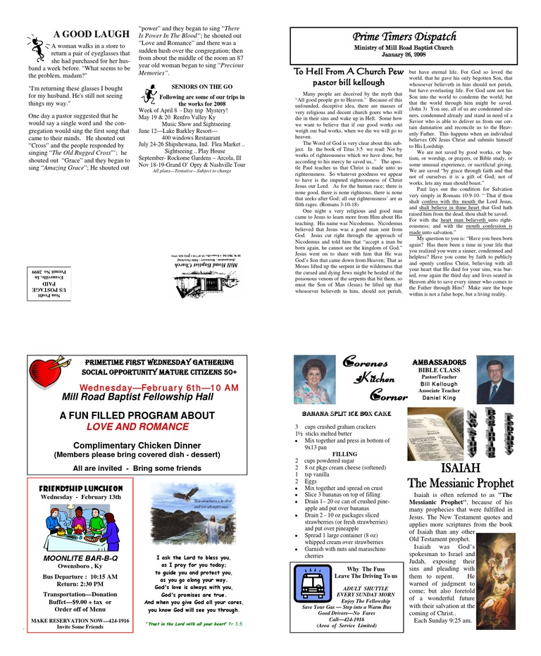 Prime Timers January 2008 | PDF | Good Works | Systematic Theology