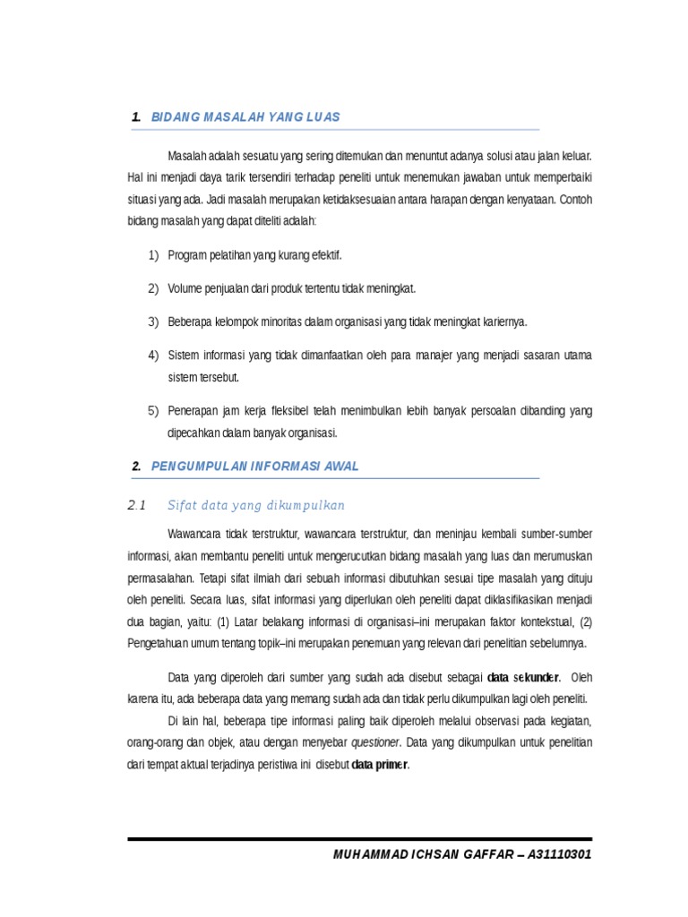 The Research Process: The Broad Problem Area and Defining The Problem ...