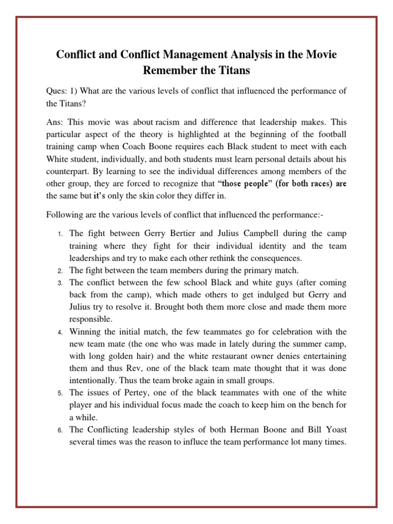 Conflict and Conflict Management Analysis in The Movie Remember The ...