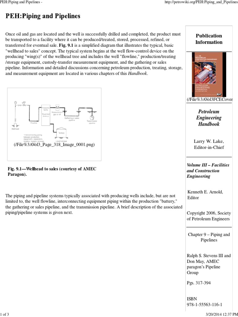 PEH - Piping and Pipelines | PDF | Pipeline Transport | Pipe (Fluid Conveyance)
