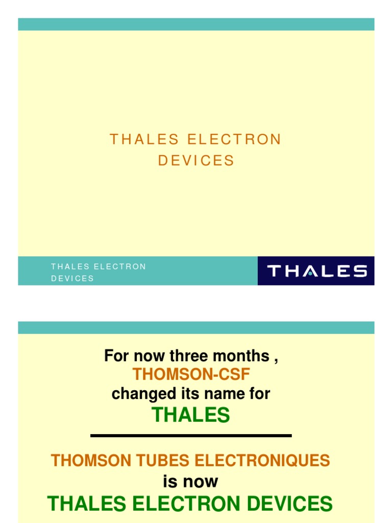 Thales Electron Devices for VLLC RF Sources | PDF | Vacuum Tube ...