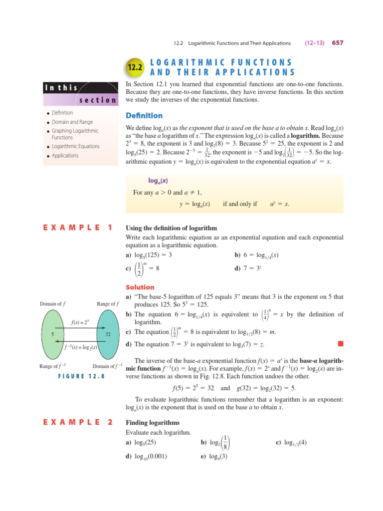Logarithmic Functions and Their Graphs | PDF | Logarithm | Ph