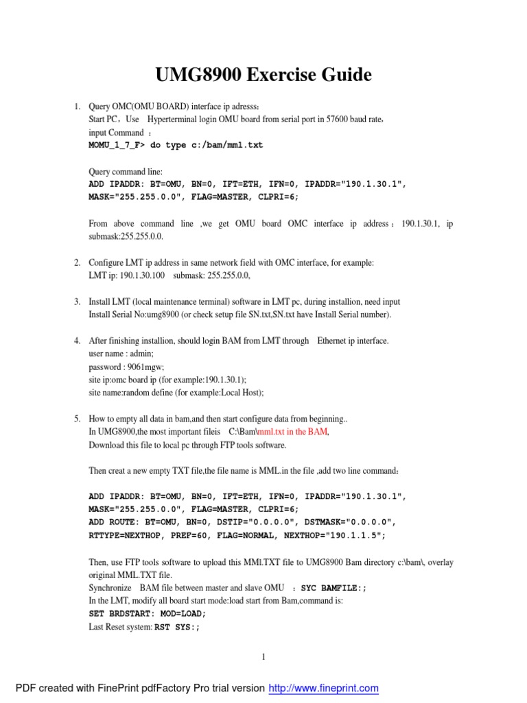 5-UMG8900 Exercise Guide For V3R3-Centralized Mode | PDF | File Transfer Protocol | Internet ...