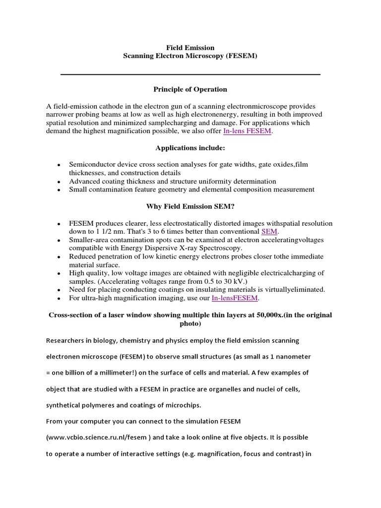 Field Emission | PDF | Incandescent Light Bulb | Scanning Electron ...