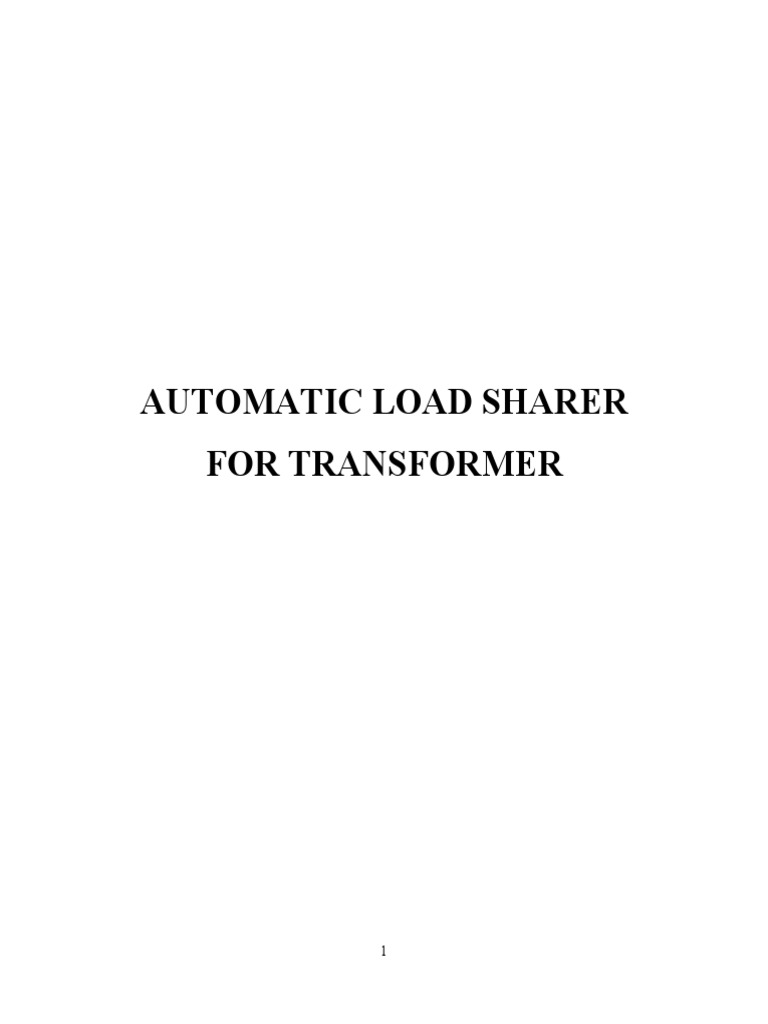 Automatic Load Sharing | Download Free PDF | Analog To Digital Converter | Transformer