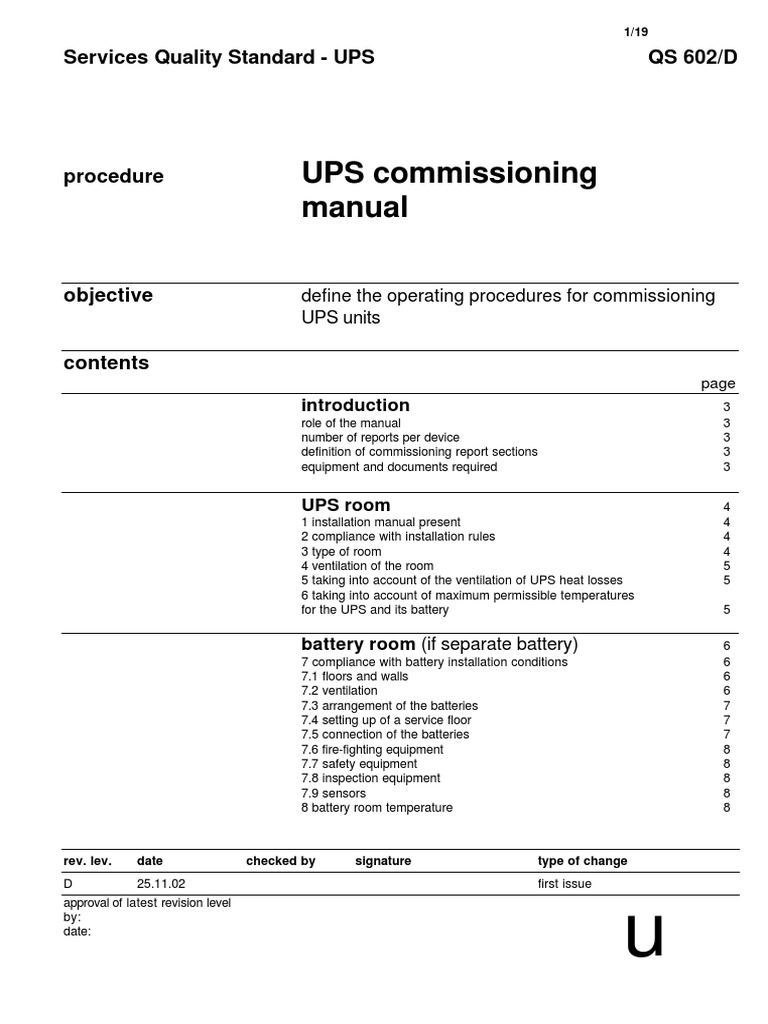 UPS commissioning manual procedures | PDF | Alternating Current ...