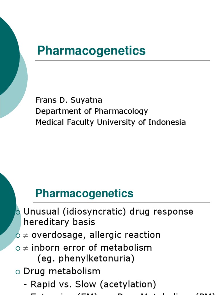 Understanding Genetic Variations in Drug Metabolism and Response: An Overview of ...
