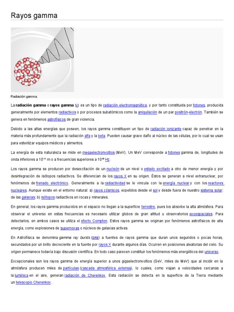 Rayos Gamma | PDF | Rayo gamma | Radiación electromagnética