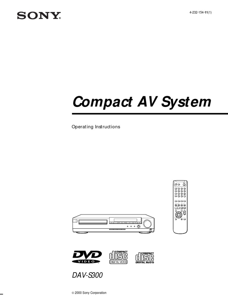 Compact AV System: DAV-S300 | PDF | Loudspeaker | Compact Disc