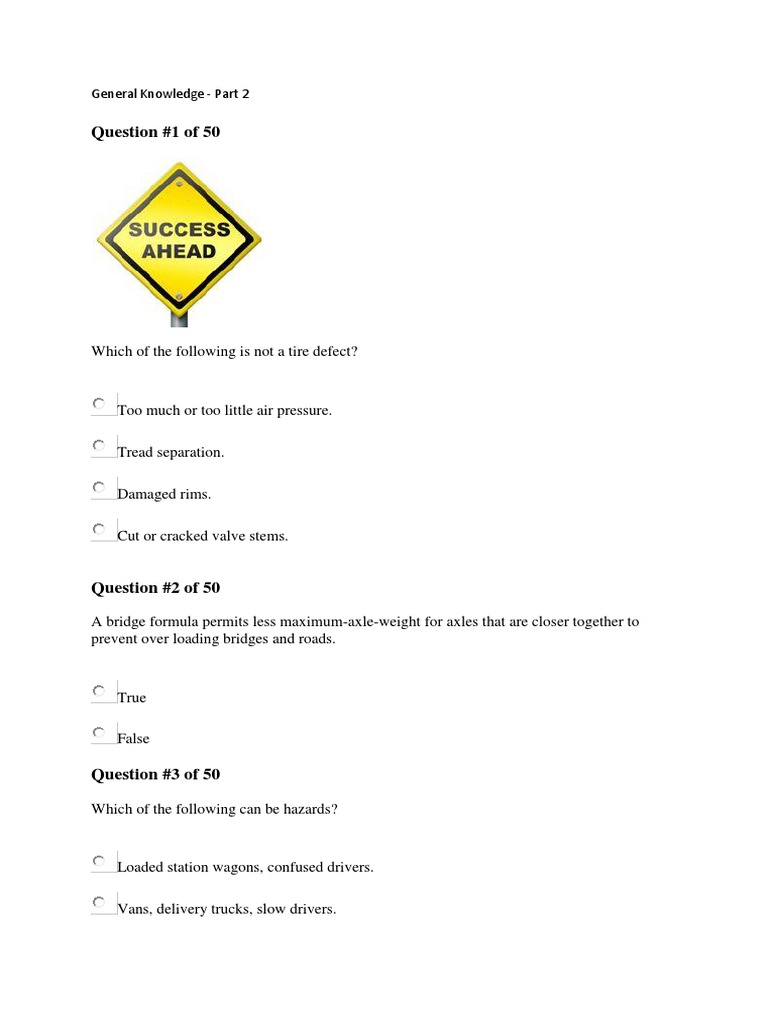 General Knowledge - Part 2 | PDF | Anti Lock Braking System | Truck