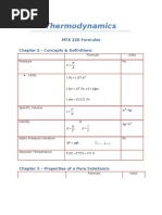 Thermodynamic Cheat Sheet | PDF | Physical Chemistry | Mathematical Physics