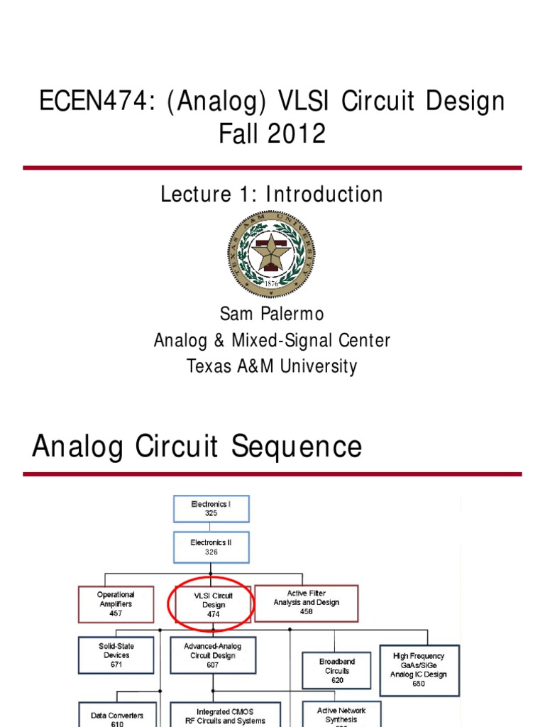 ECEN474: (Analog) VLSI Circuit Design Fall 2012: Lecture 1: Introduction | PDF | Bipolar ...