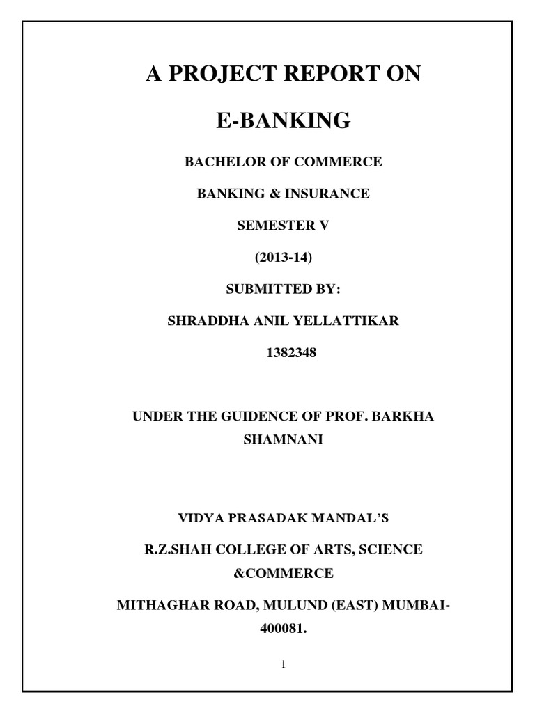E Banking Pdf Online Banking Banks Banking