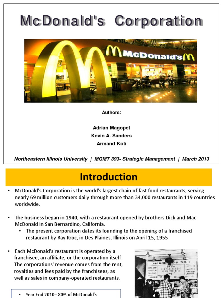McDonald's Corporation: An Analysis of Strategy, Operations and ...
