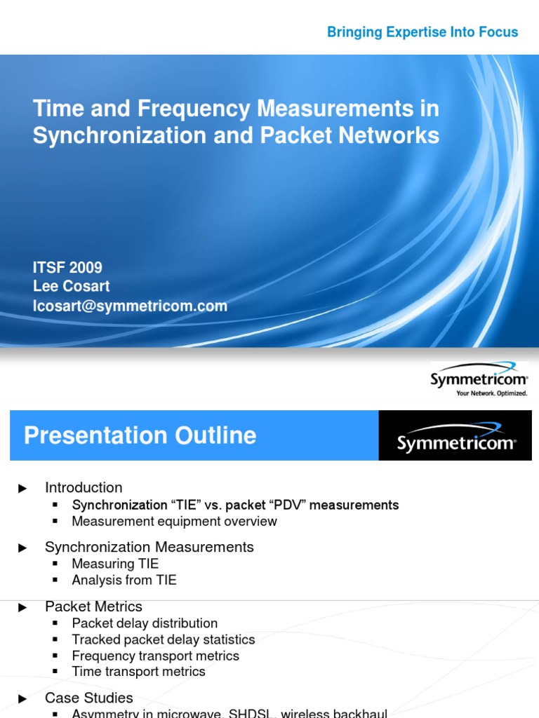 Symmetricom - Time and Frequency Measurements in Synchronization and ...