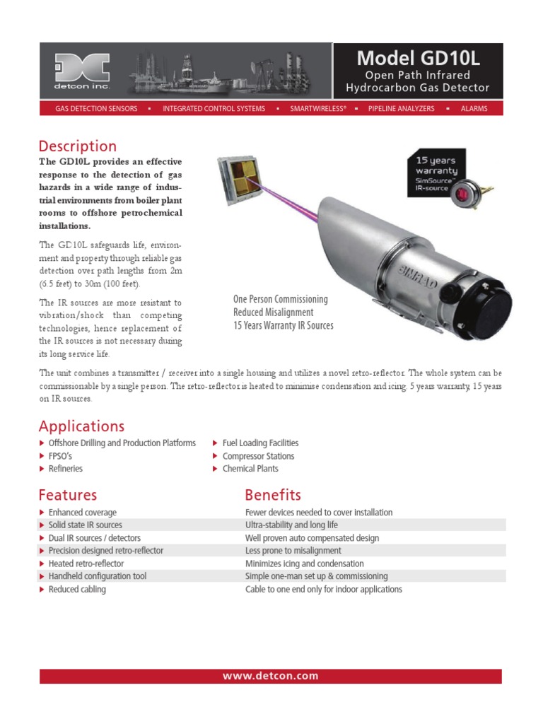 GD10L IR Open Path Hydrocarbons PDS | PDF | Infrared | Electrical ...