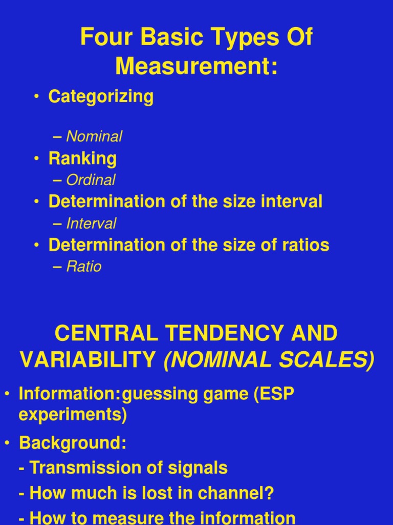 Four Basic Types of Measurement:: - Categorizing | PDF | Heritability ...