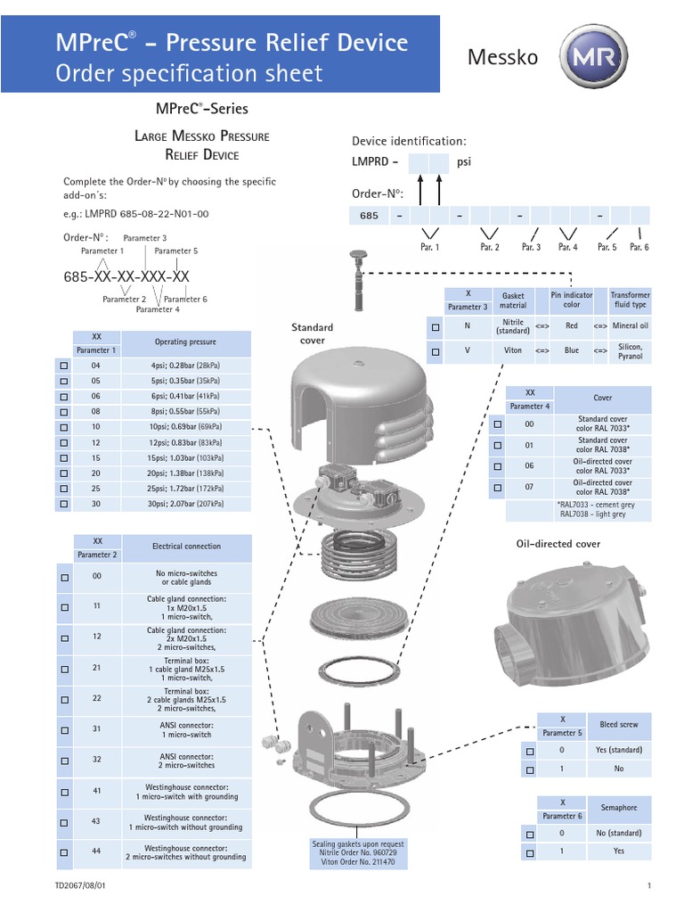 Pressure Relief Device Messko-Data Sheet | PDF | Electrical Connector ...