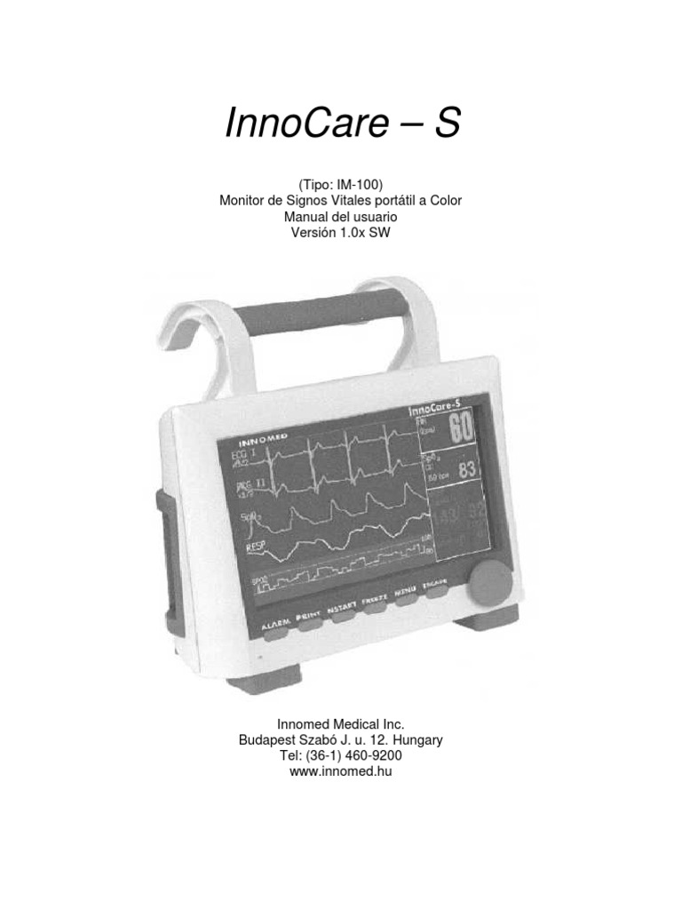 Monitor de Signos Vitales - Innocare-S - INNOMED en Español | PDF ...
