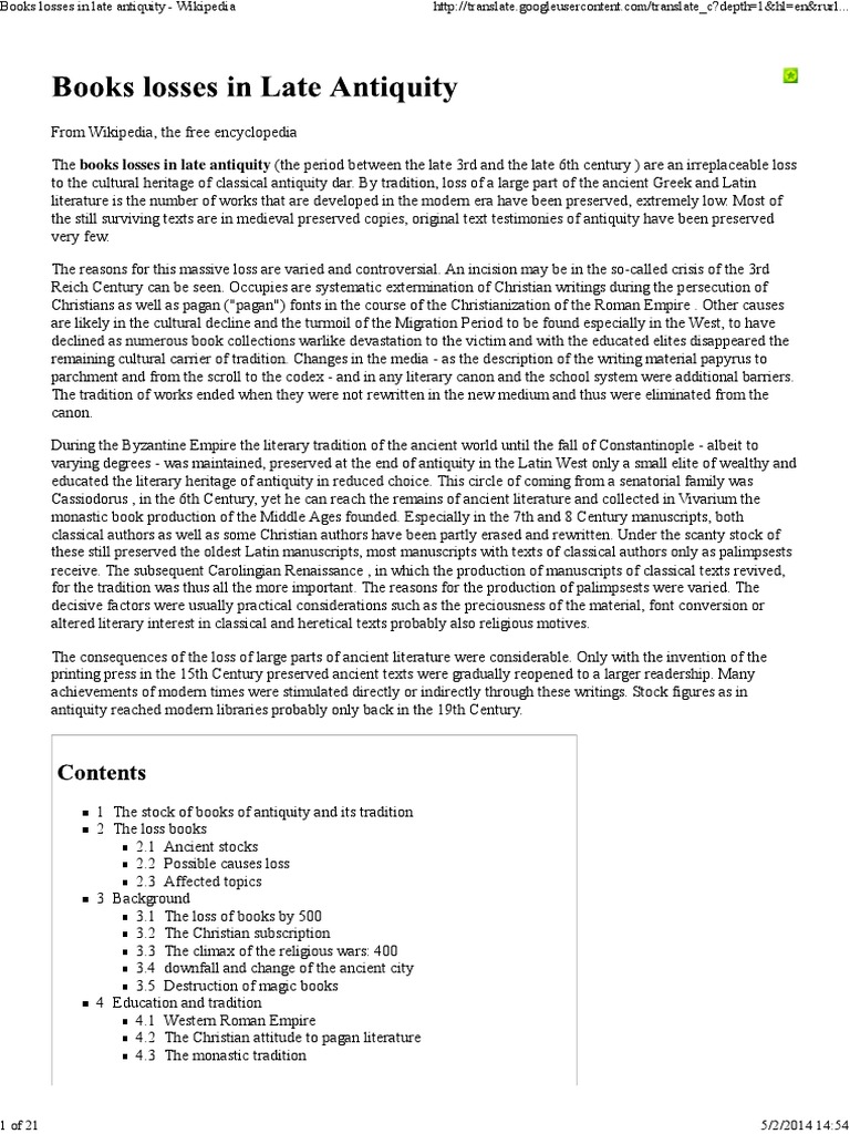Book Losses | PDF | Codex | Libraries