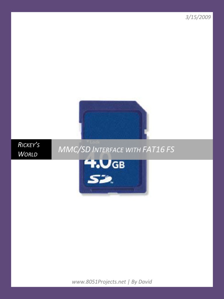 Mmc Sd Card Interfacing And Fat16 Filesystem Pdf 