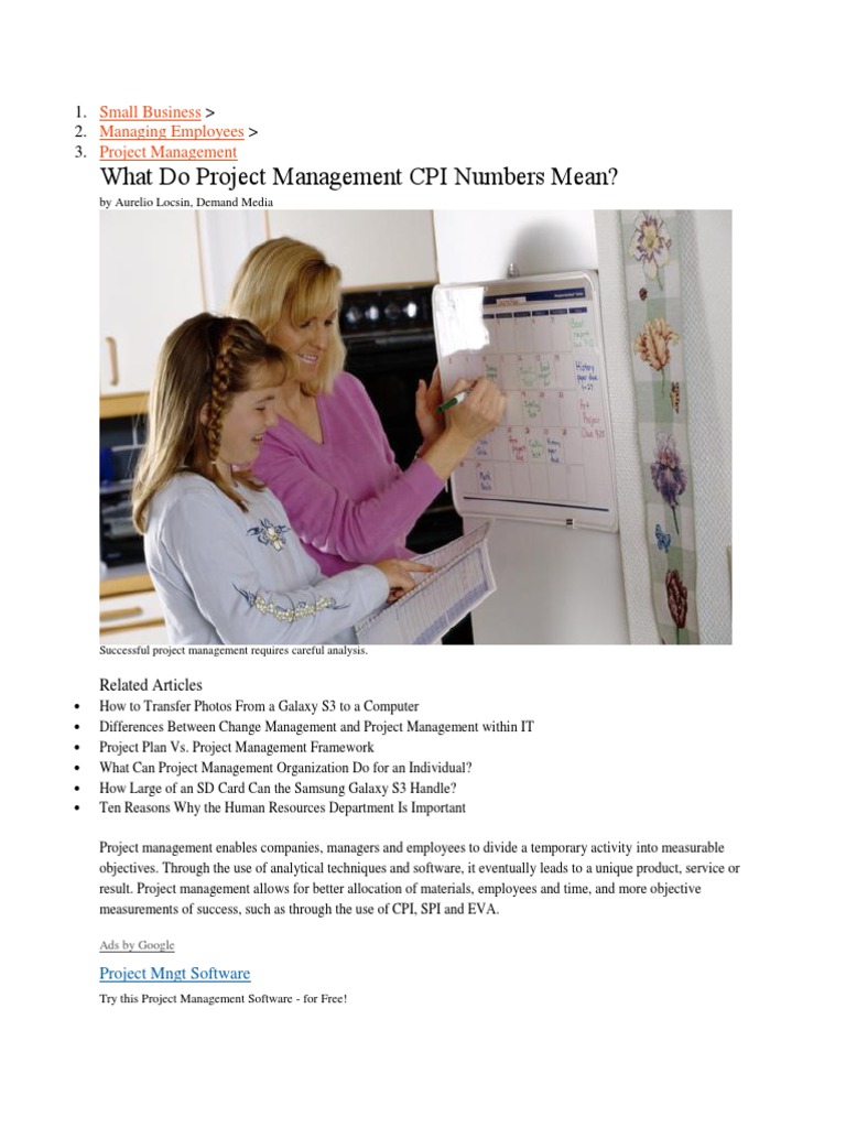 What Do Project Management CPI Numbers Mean? | PDF | Project Management ...