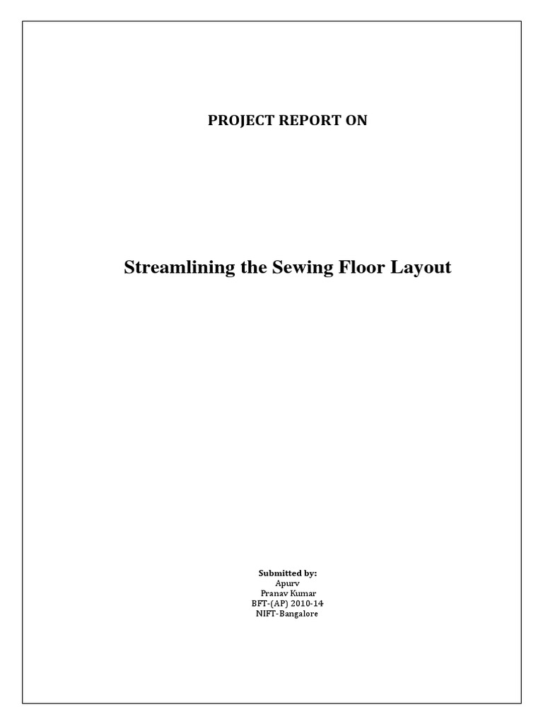 Streamlining Sewing Floor Layout Report | PDF | Factory | Employment