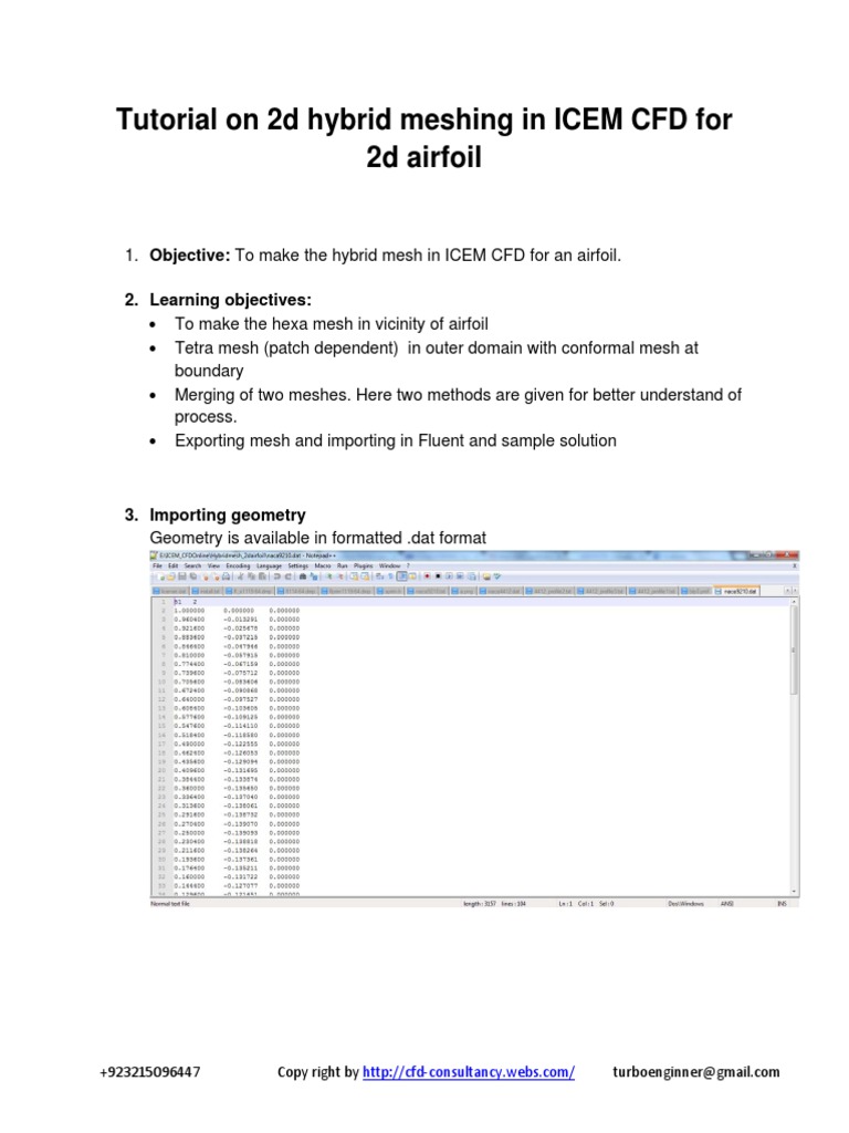 Tutorial On 2d Hybrid Meshing in ICEM CFD For 2d Airfoil | PDF | Computational Fluid Dynamics ...