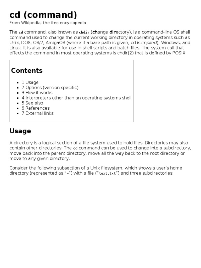 CD (Command) : From Wikipedia, The Free Encyclopedia | Download Free ...