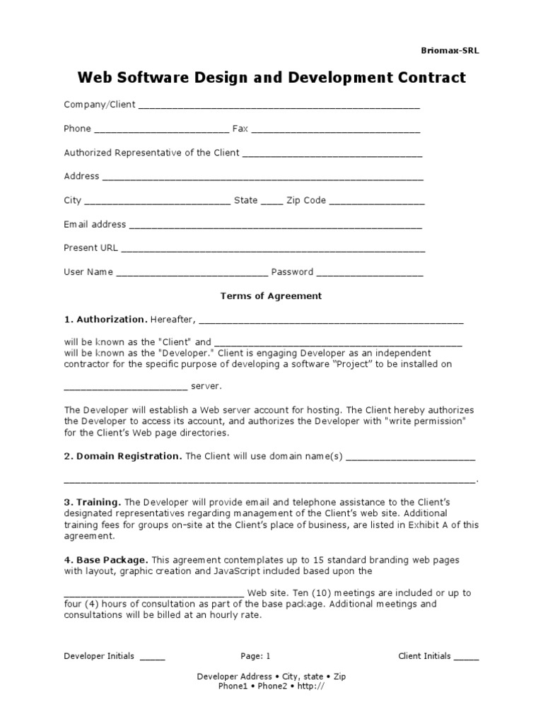 Sample Web Development Contract 05 | PDF | Mail | Computing