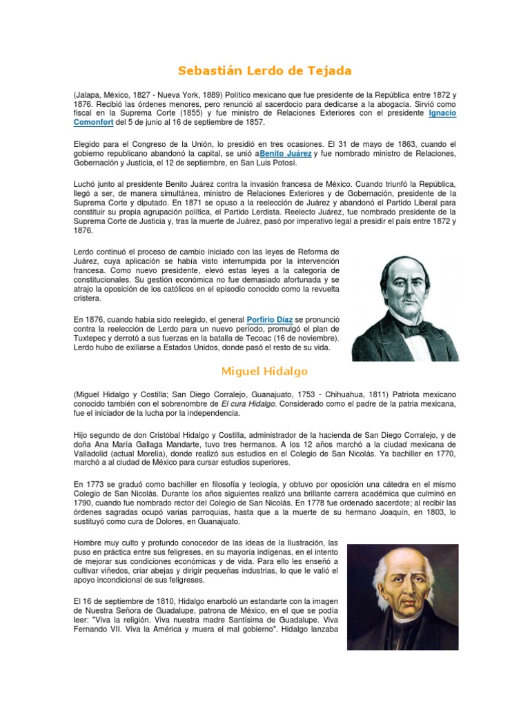 Sebastián Lerdo de Tejada | PDF | Militares de mexico | Politica de mexico