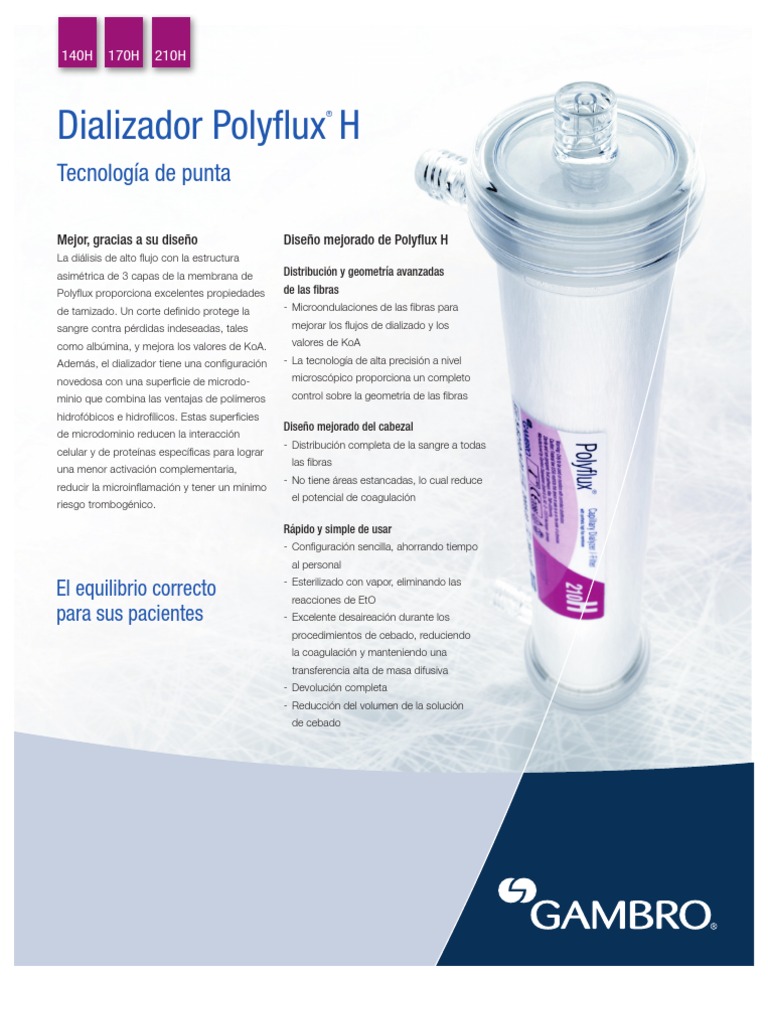Dializador Polyflux H | PDF | Diálisis | Aluminio